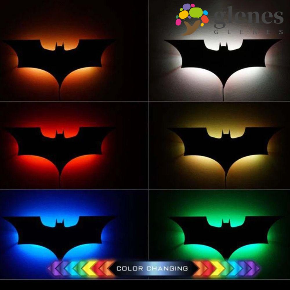 GLENES 3D Bat Wall Lamp, 40cm Creative LED Wall Lights, Bedside ...