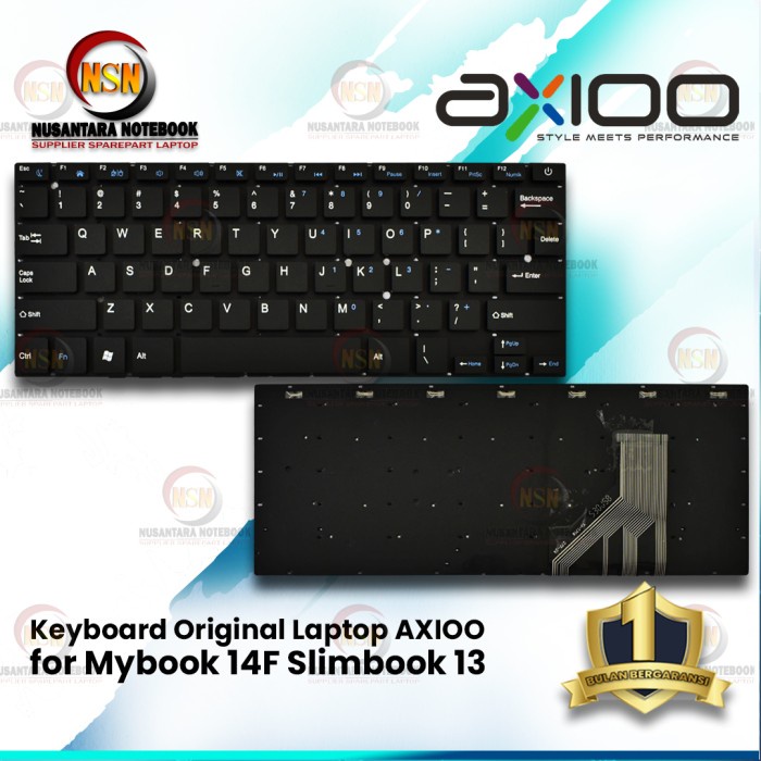 Original Axioo Mybook 14F Slimbook 13 Laptop Keyboard (Black) | Shopee ...