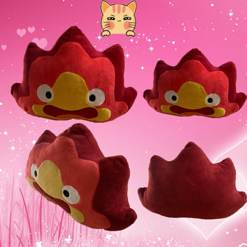 【Ready Stock】Calcifer Plush Toys Stuffed Dolls Flame Demon Pillow Home ...