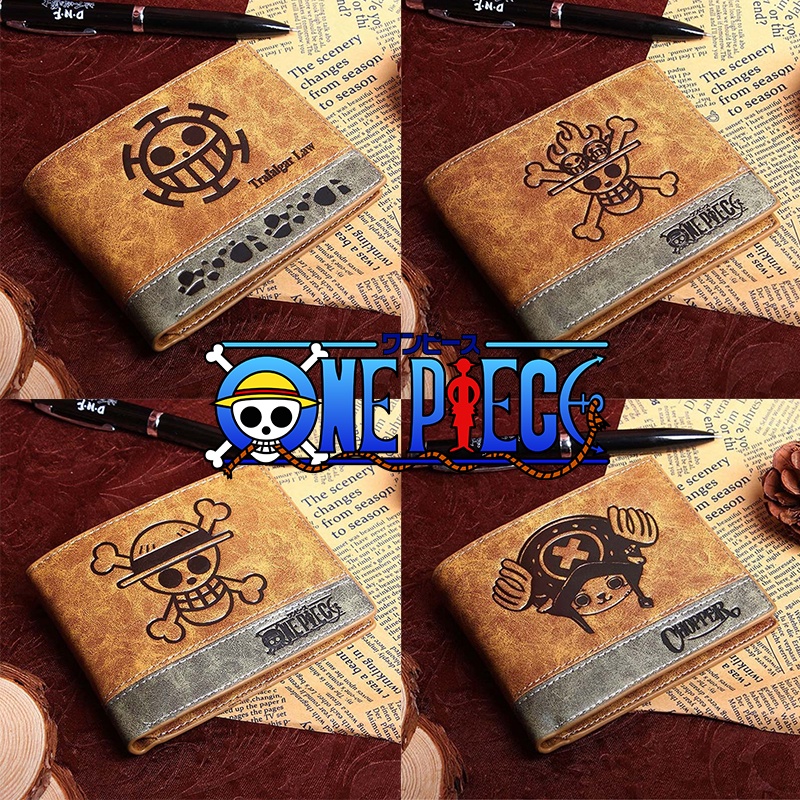 Cartoon Anime One Piece PU Wallet Luffy Law ACE Chopper Pattern Card ...
