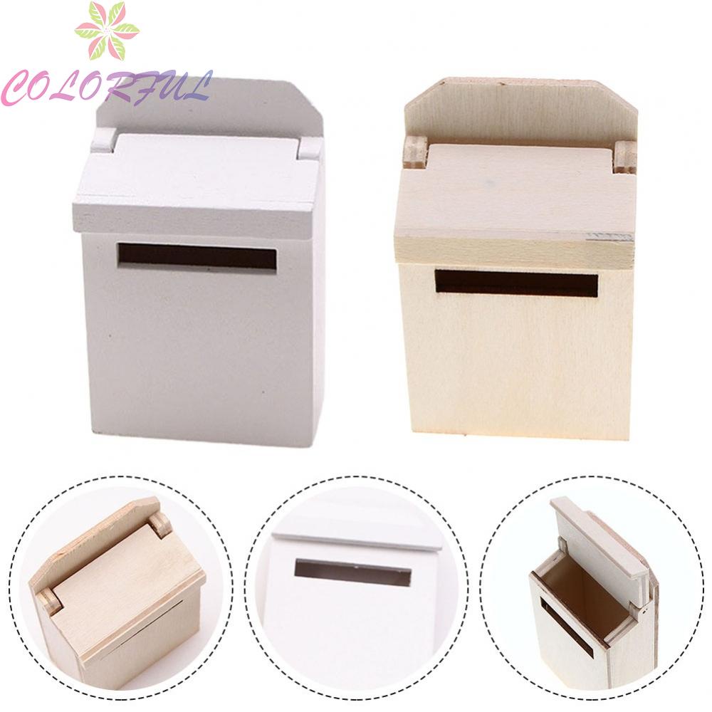 Miniature Blank Mail Box House Mini Mail Box Miniature Wooden Flip ...