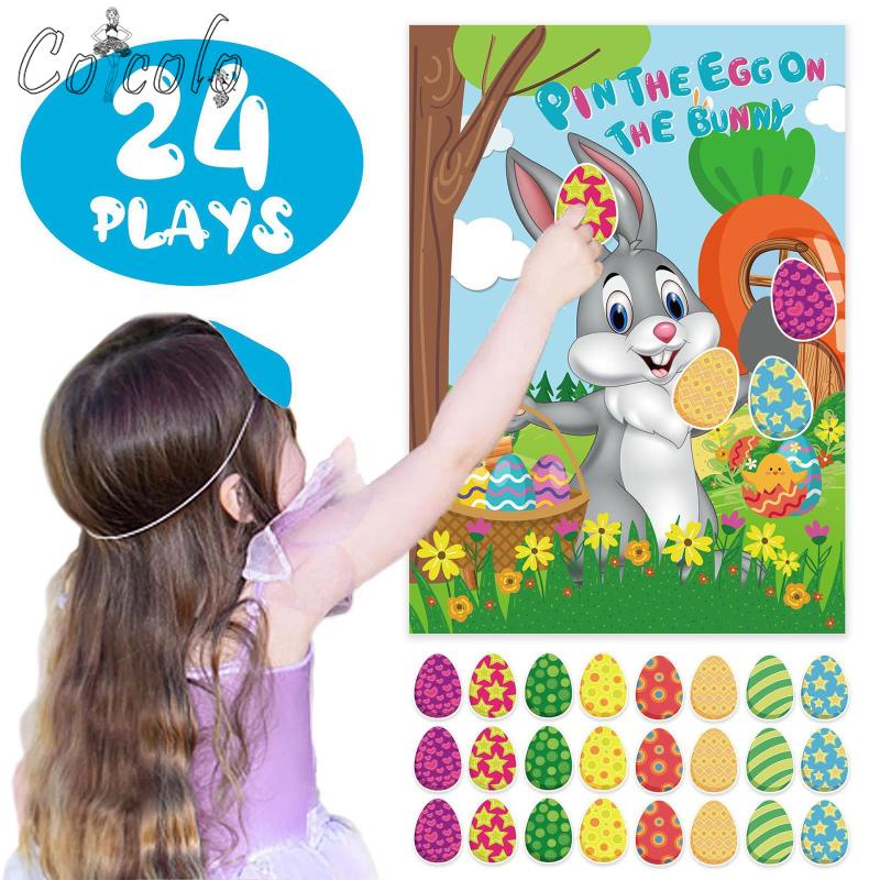 [sparkfire1] Pin The Egg on The Bunny Game, Easter Decorations for Kids ...