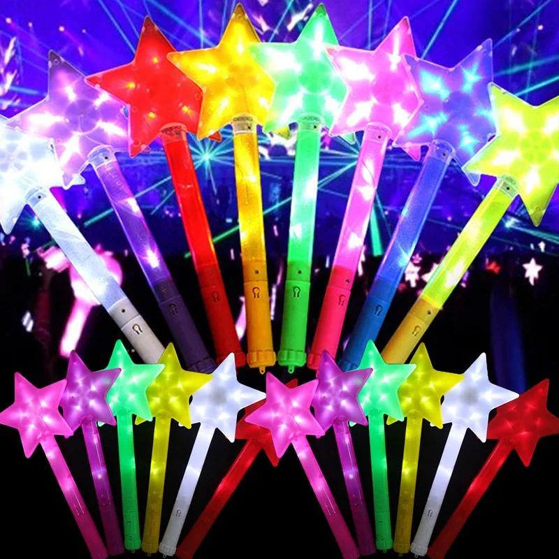 Unique Five Pointed Star Designed Colorful LED Flashing Cheering Stick ...