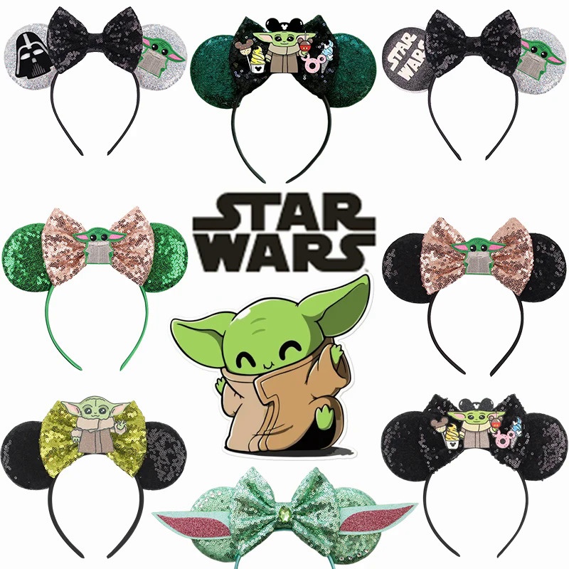 Disney STAR WARS Headwear Grogu Baby Master Yoda Headbands For Girls ...