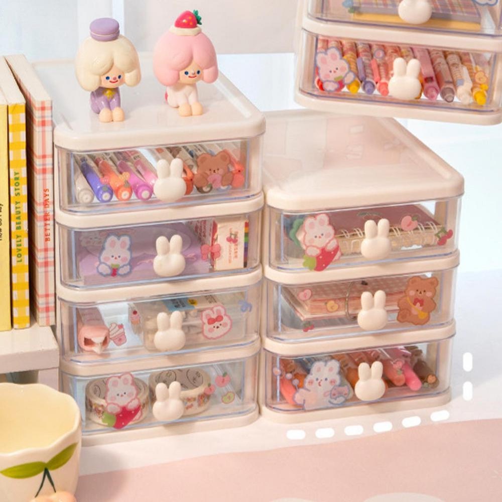 Storage Box Cute Shelf Desk Drawer Desk Small Box Cosmetics Stationery ...