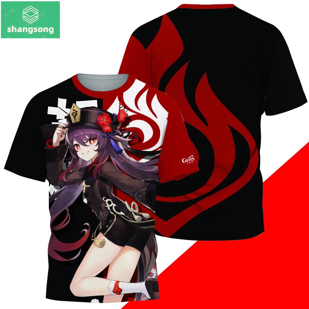 Genshin Impact Pyro Element Character Premium Full Bleed Anime T-Shirt ...