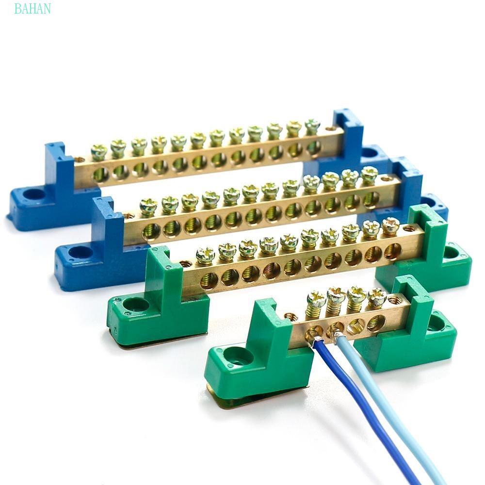 BAHAN Copper Screw Terminal Block Brass Strip Protection Wiring ...