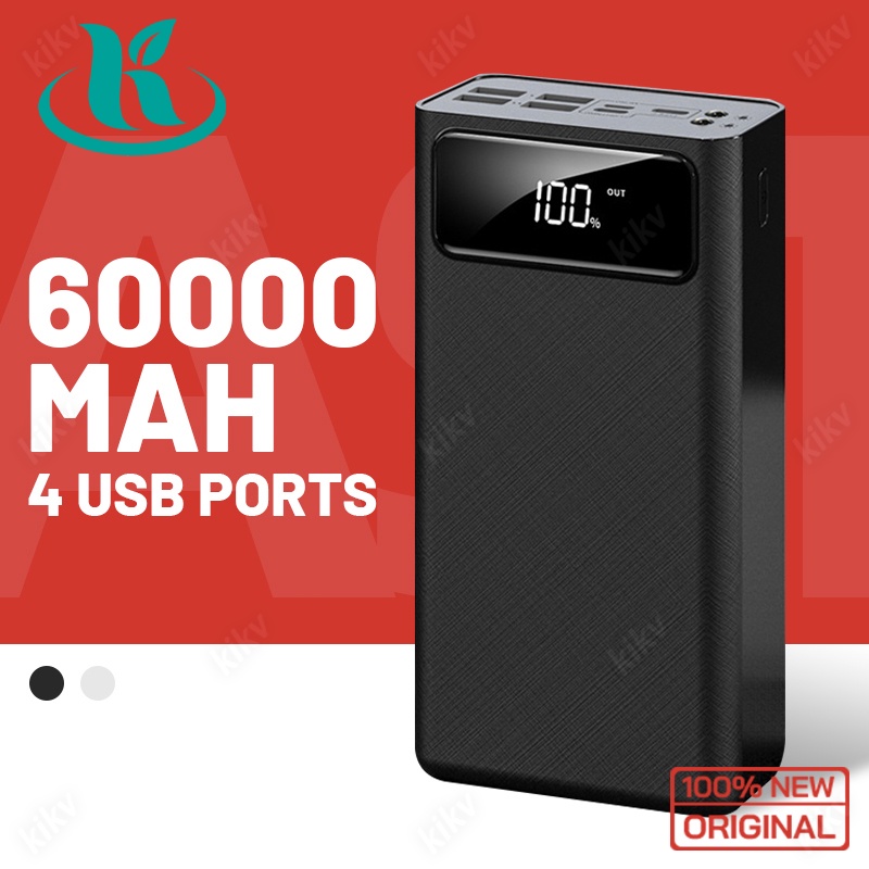 60000mAh Powerbank Full Capacity 4 USB ChargeFast Charging High-Capacity LED Digital Display ...