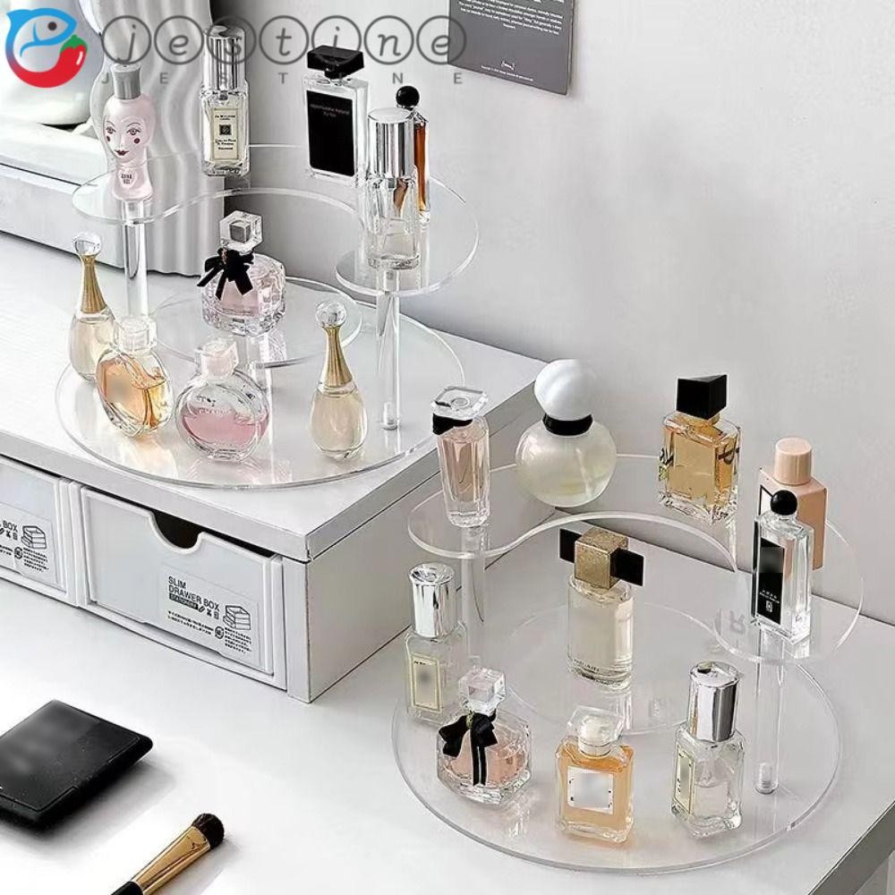 JESTINE Acrylic Display Stand, Removable 3 Tier Perfume Organizer Riser ...