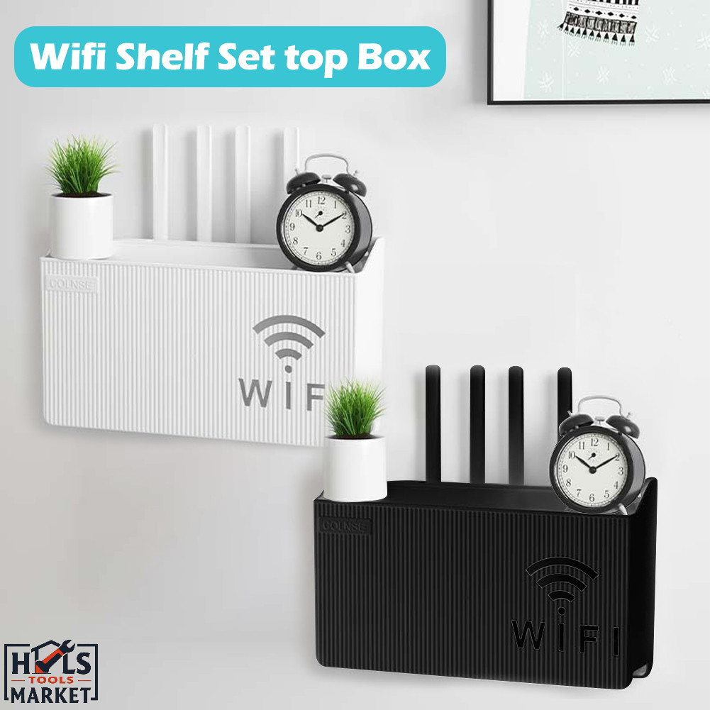 White/Black Wifi Shelf Set top Box Rack TV Router Bracket Storage Box ...