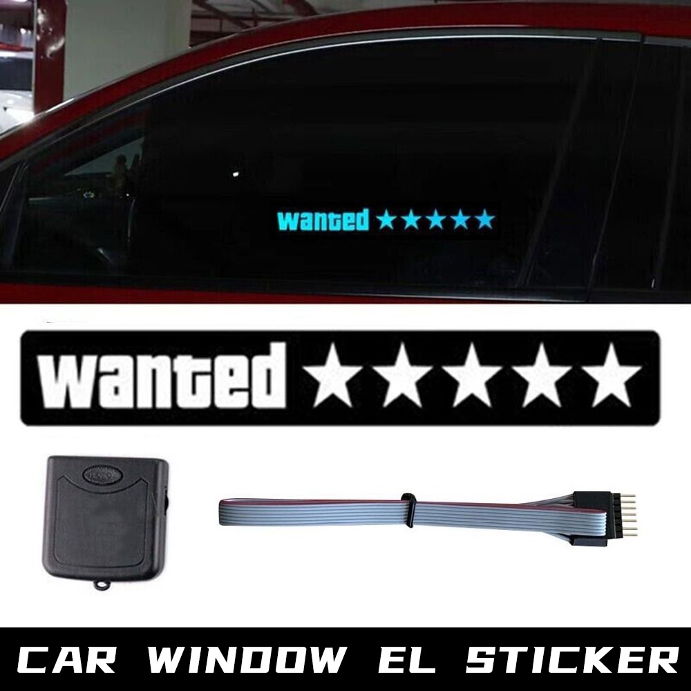 Fashion Windshield Electric LED Wanted Car Window Sticker Auto Moto ...