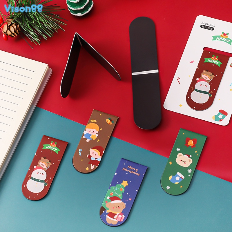 Christmas Series Magnetic Bookmarks Student Stationery Magnetic ...