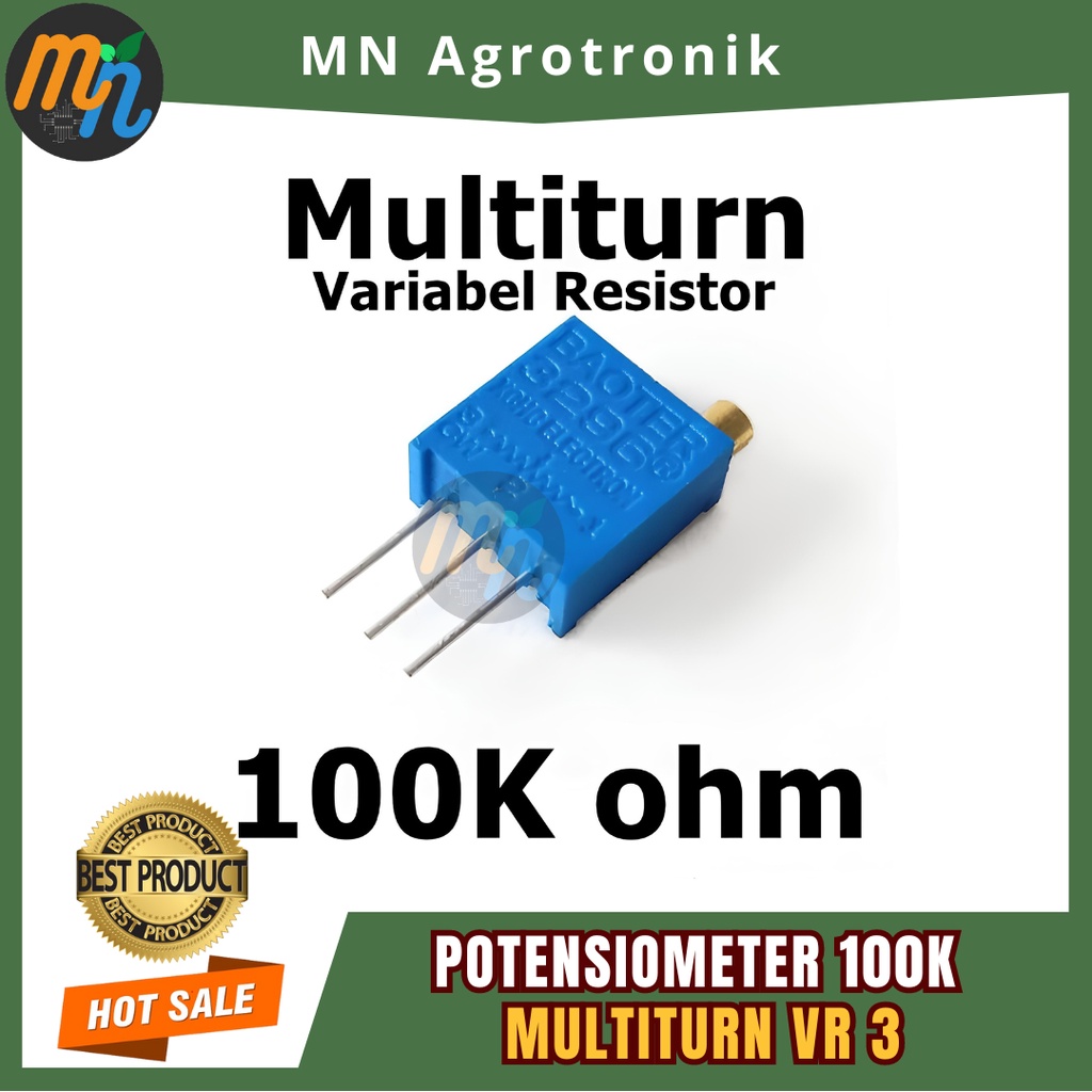 Potensiometer 100K POTENTIOMETER POTENSIO TRIPMULTITURN VR 3 | Shopee ...