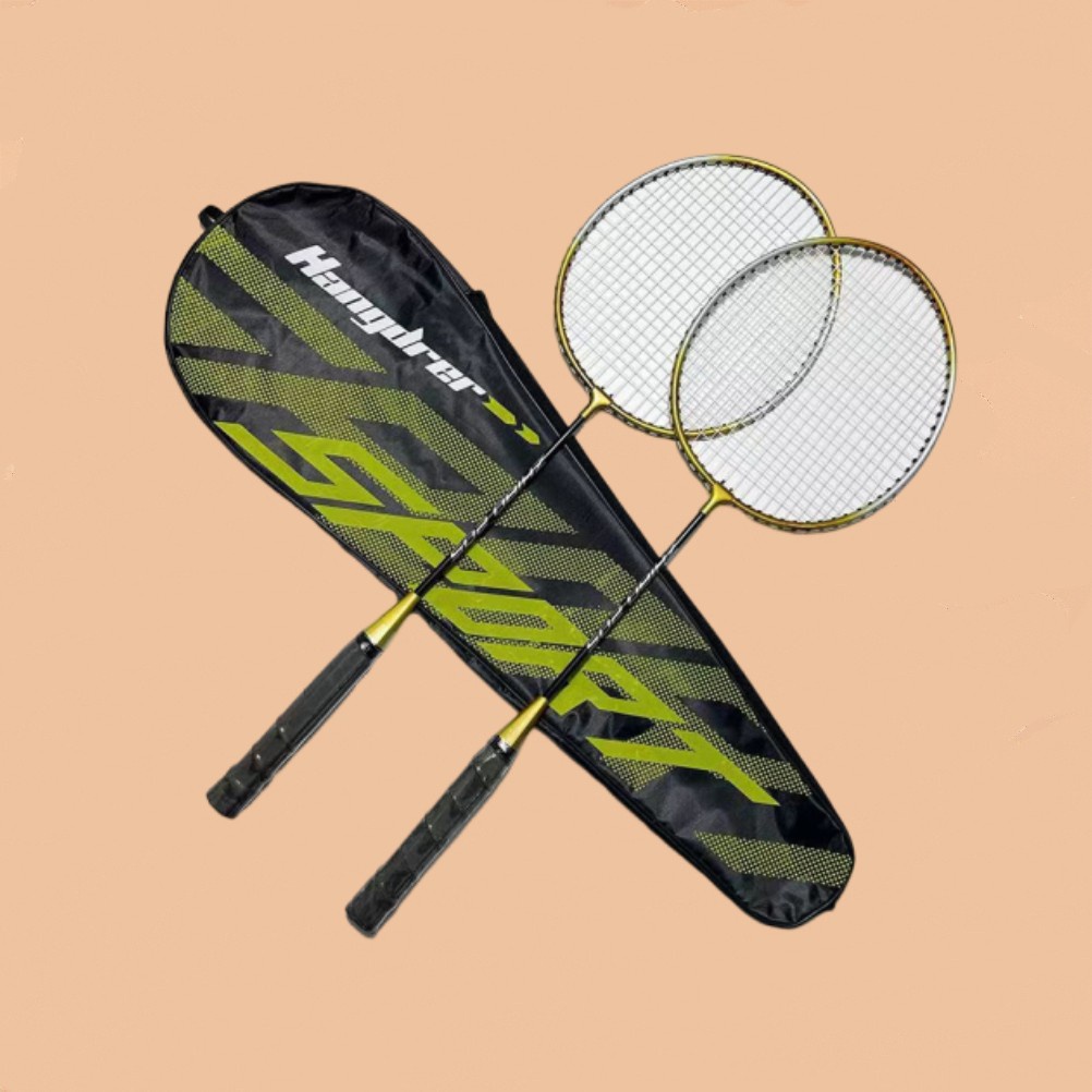Badminton Racket Set Iron Alloy 2pcs Double Racket with Free ...