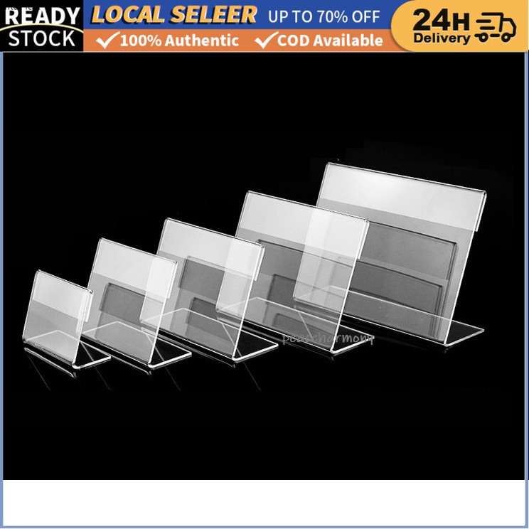 Acrylic Sign Holder Clear Plastic Table Top Name Card Price Tag Lable ...