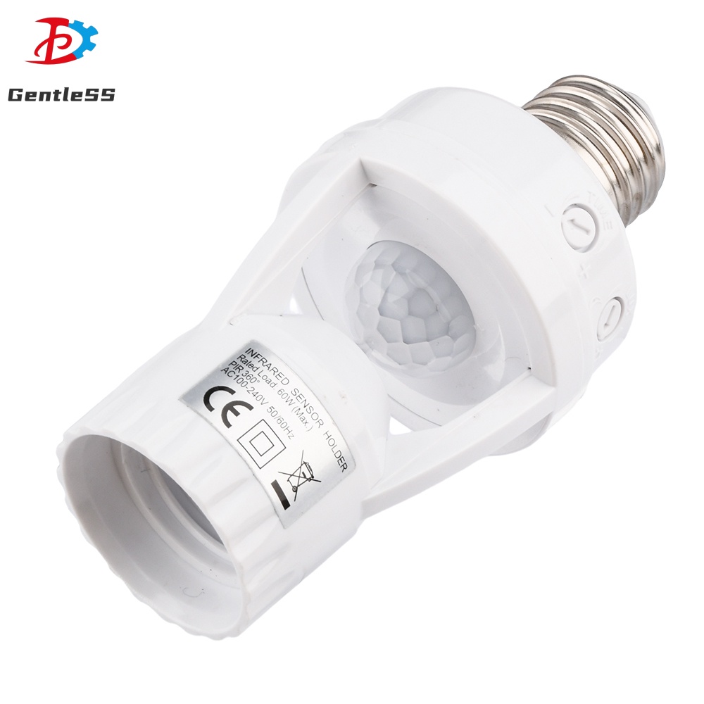 AC100-240V E27 Motion Sensor Light Socket Smart Screw in Light Bulb ...