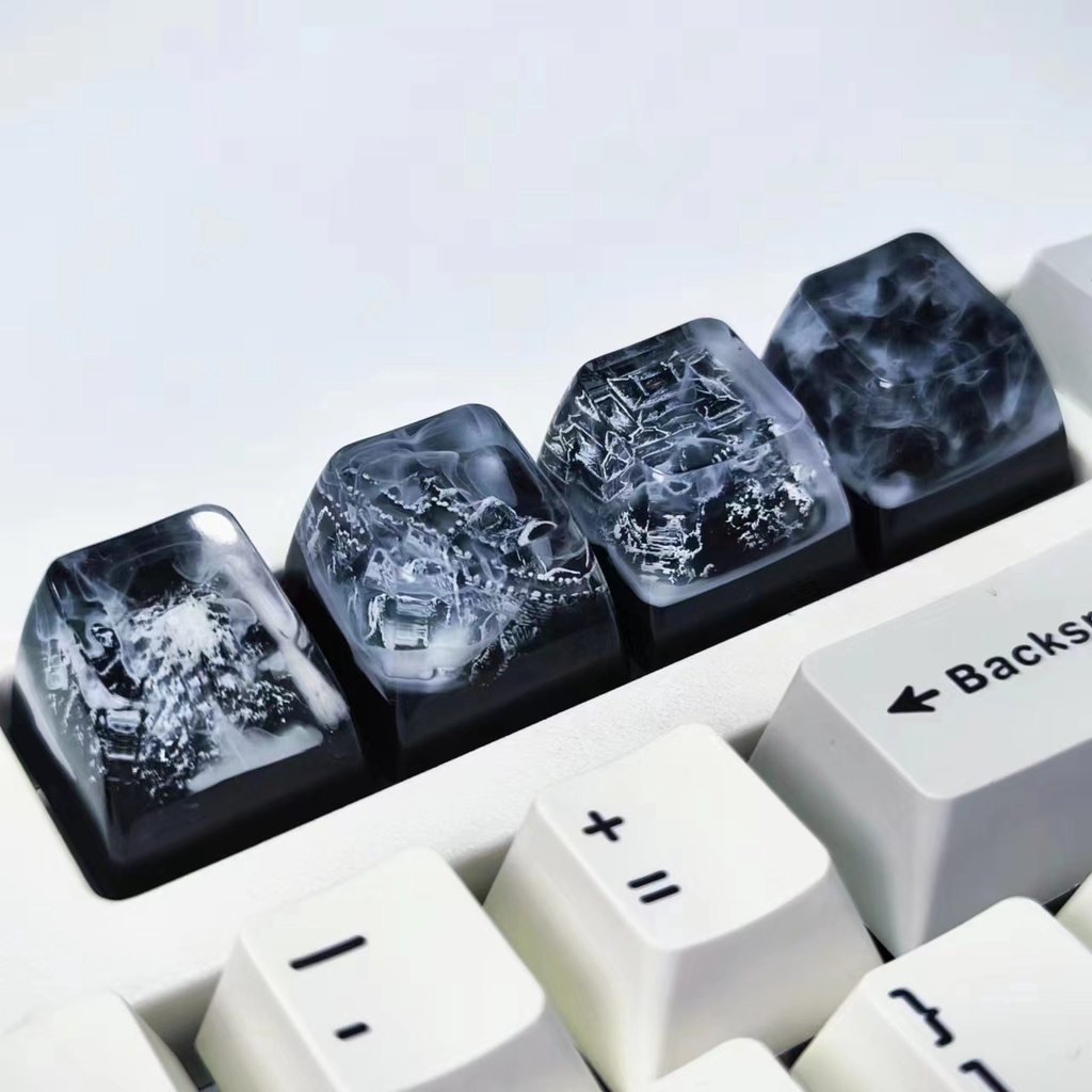 Mechanical Keyboard Unique Keycap Translucent Resin Great Wall Snow ...