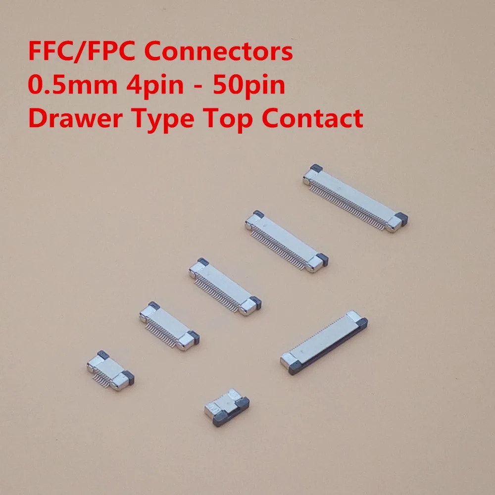 10Pcs FPC Connector socket FFC 0.5MM Drawer type Top Contact 4P 6P 8P 10P 12P 14P 16P 18P 20P ...