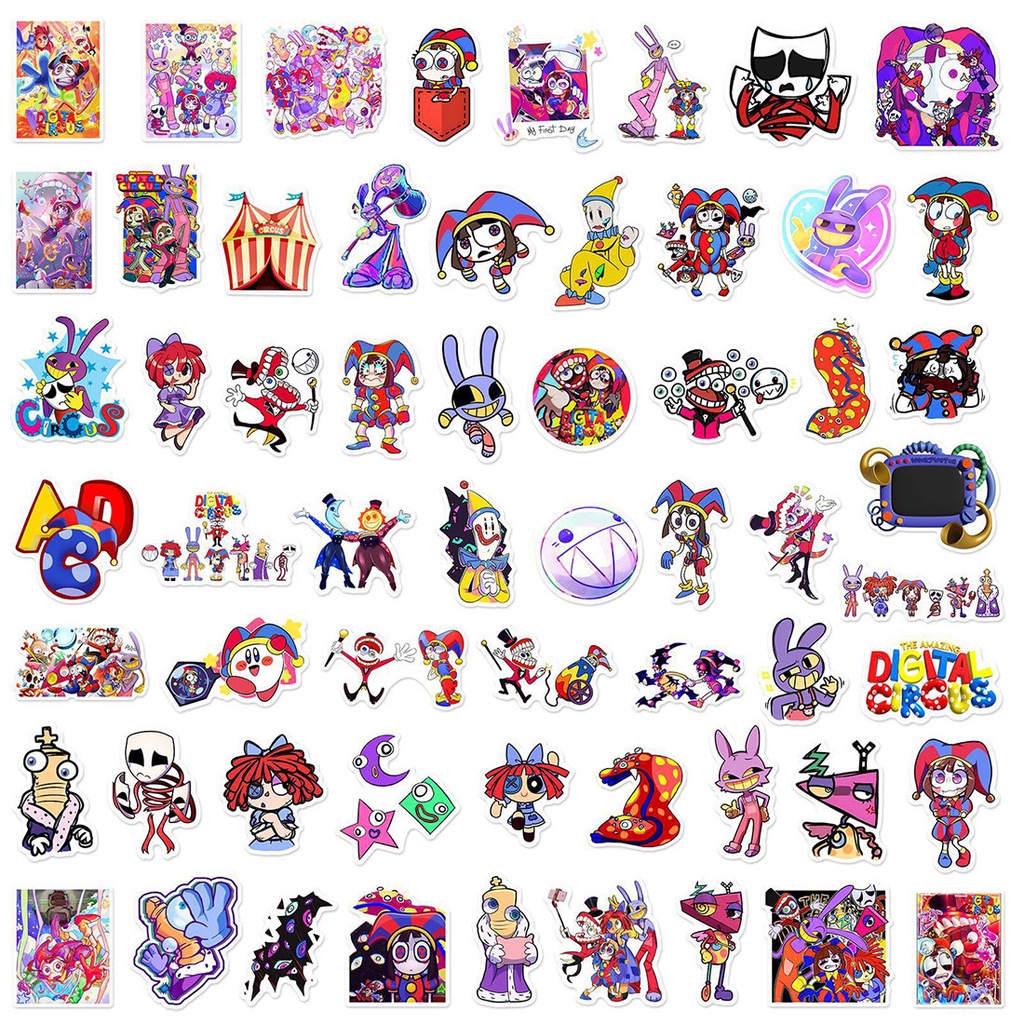 60pcs The Amazing Digital Circus Stickers Funny Pomni Cartoon Sticker ...