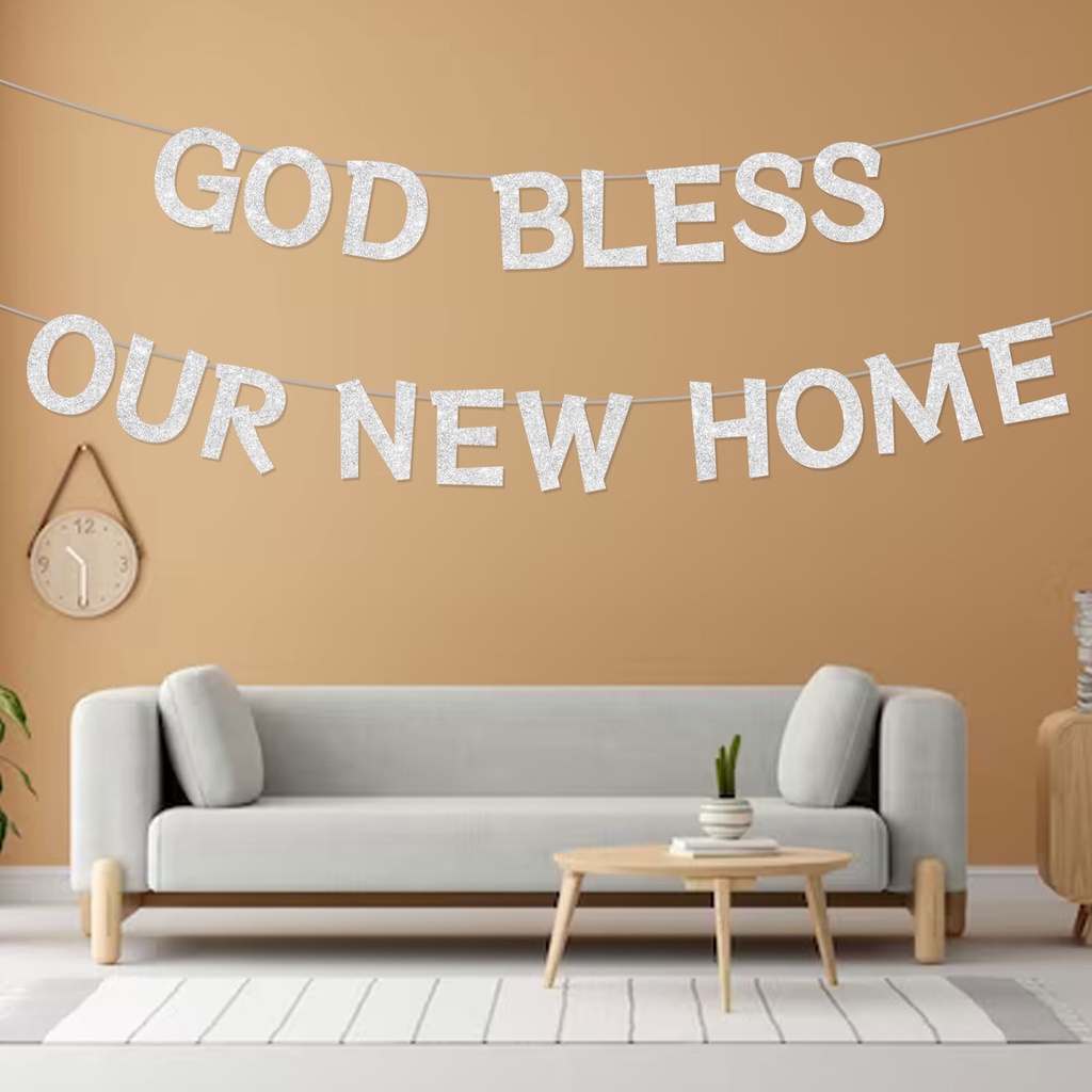 CHEEREVEAL Silver God Bless Our Home Party Decorations God Bless Our ...