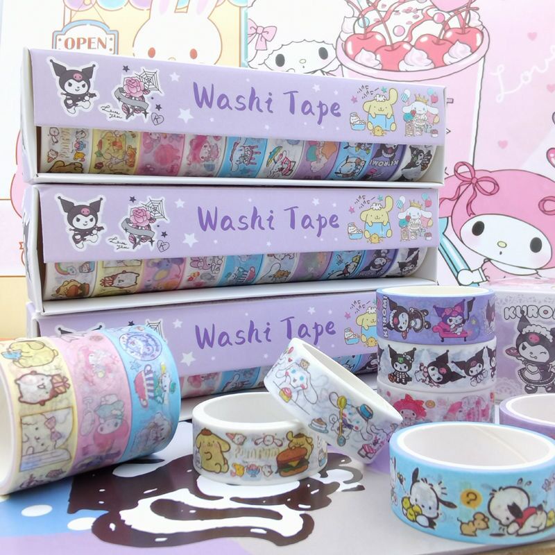Sanrio Washi Tapes Stickers Cute Hello Kitty Cinnamoroll Kuromi My ...