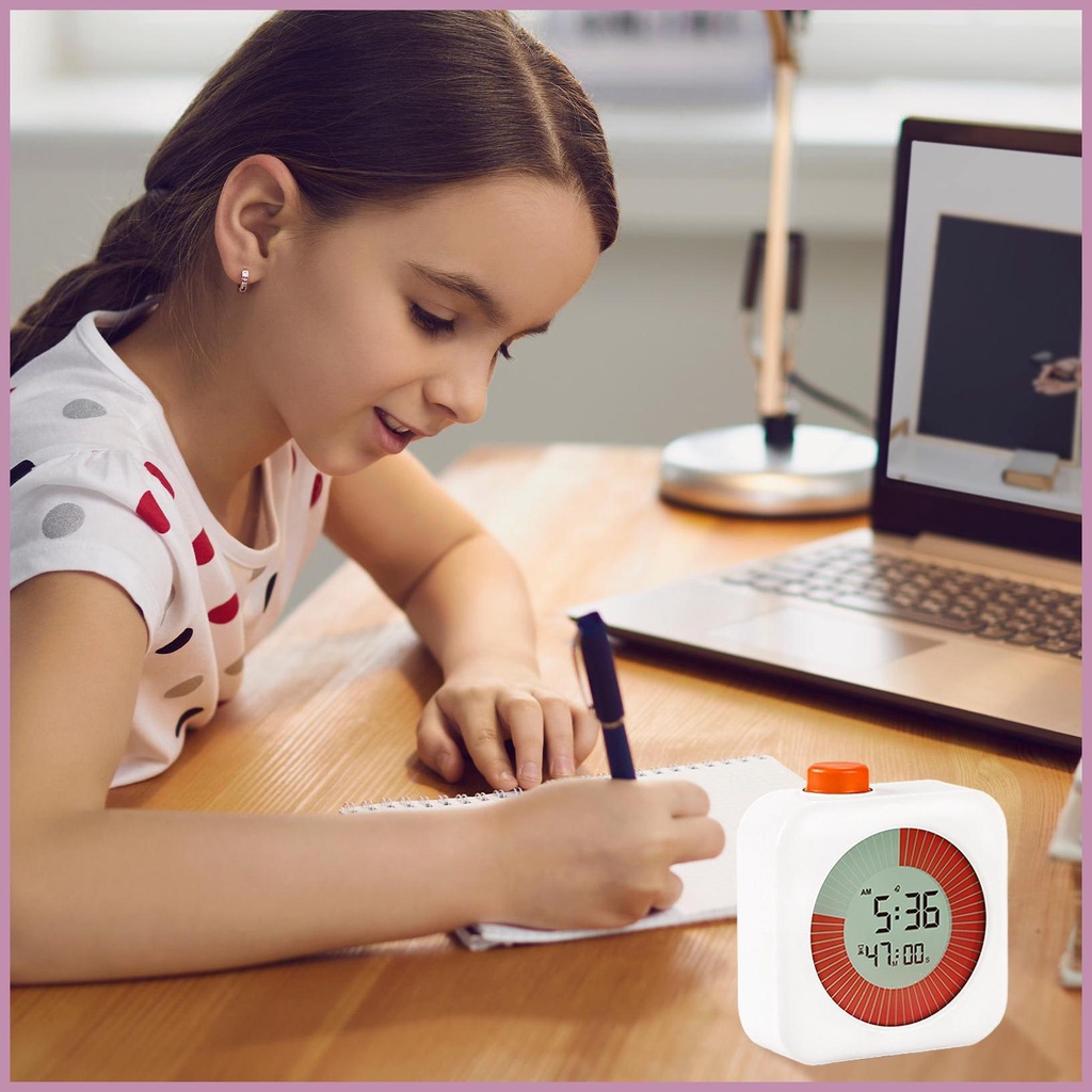 Visual Countdown Timer No Ticking Dual Timer Clock Kitchen Timer Desk ...