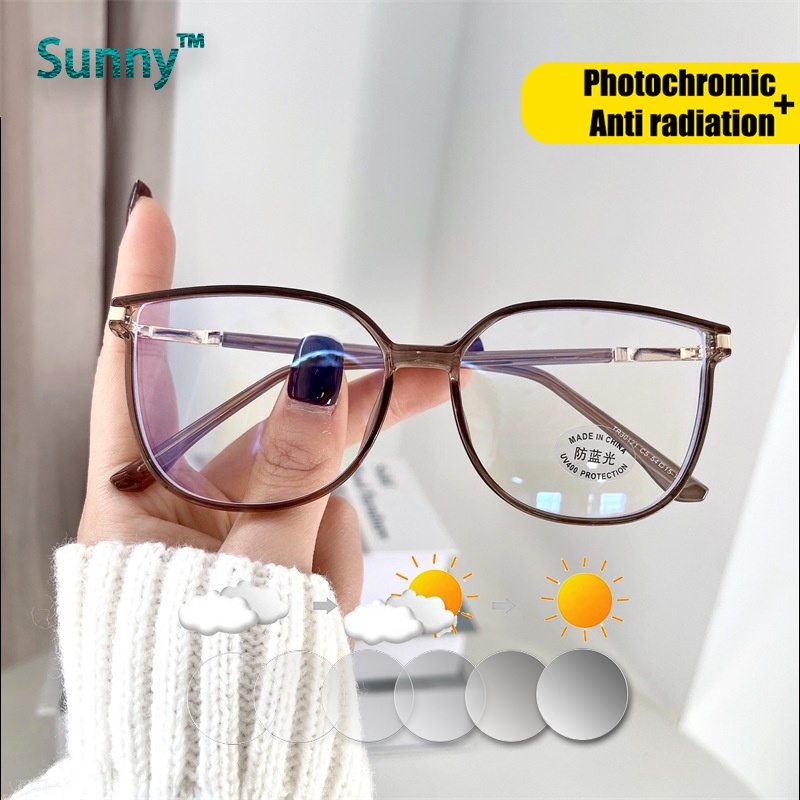 Sunny Photocromic Glasses Anti Radiation Minus Women Men Newest Korean ...