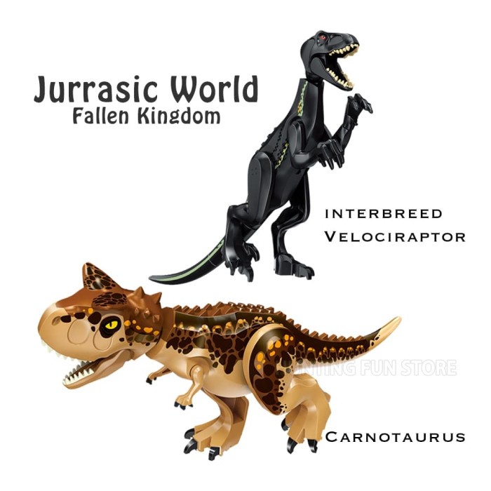 Brick Lego Jurassic World Dinosaur Tire Tyrex Indoraptor & Carnotaurus ...