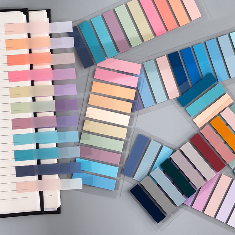 Colorful Transparent Sticky Notes Self -Adhesive Book Marker Stickers ...