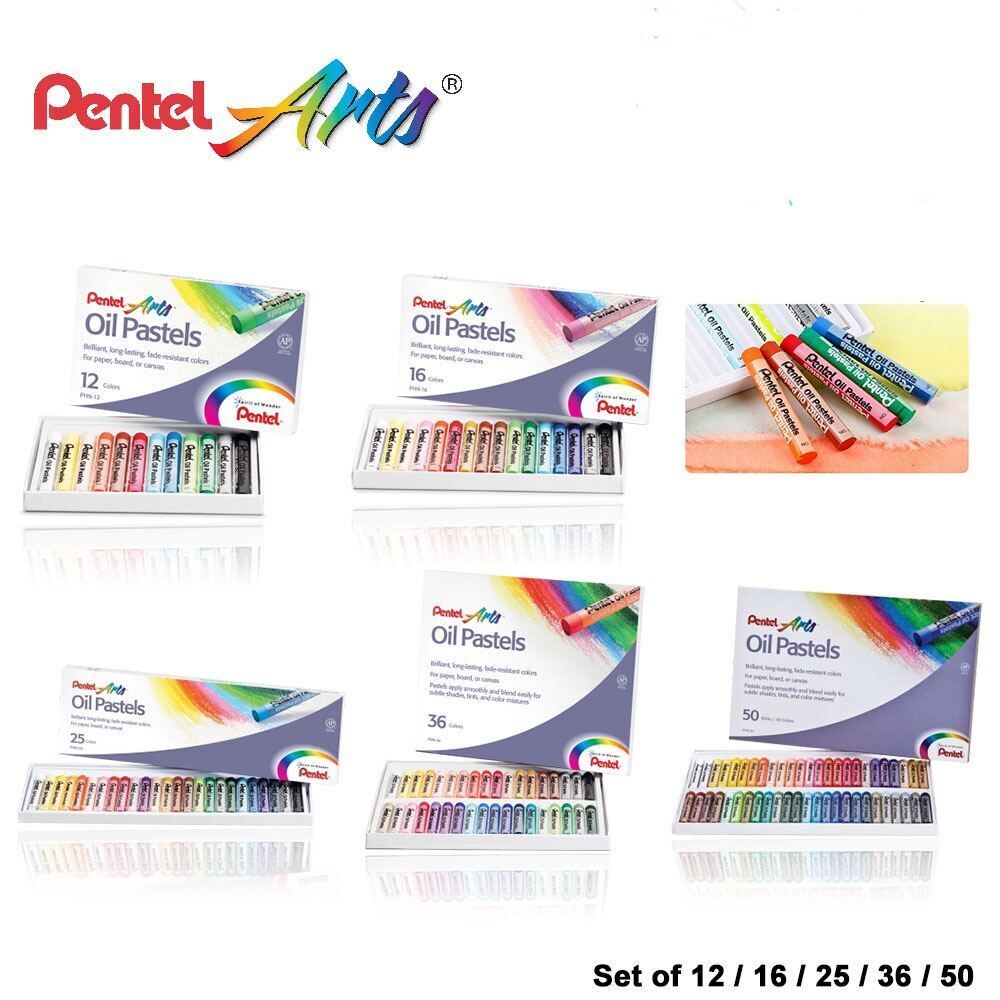 Pentel Arts Oil Pastels Colour (Set of 12 / 16 / 25 / 36 / 50 Pastel ...