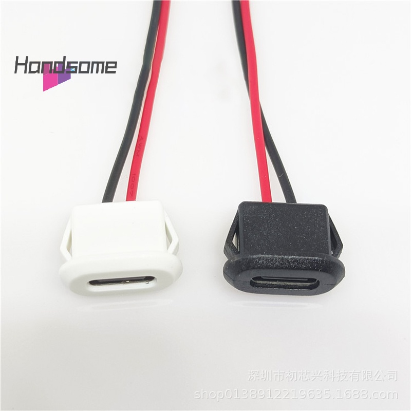 Handsome- 2 Pin USB-C Type Waterproof USB Connector Direct ion female ...