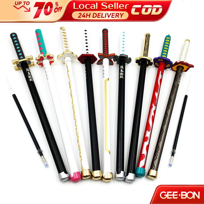 GEEBON Demon Slayer Sword Gel Pen Black Refill Ink Pen Anime Tanjirou ...
