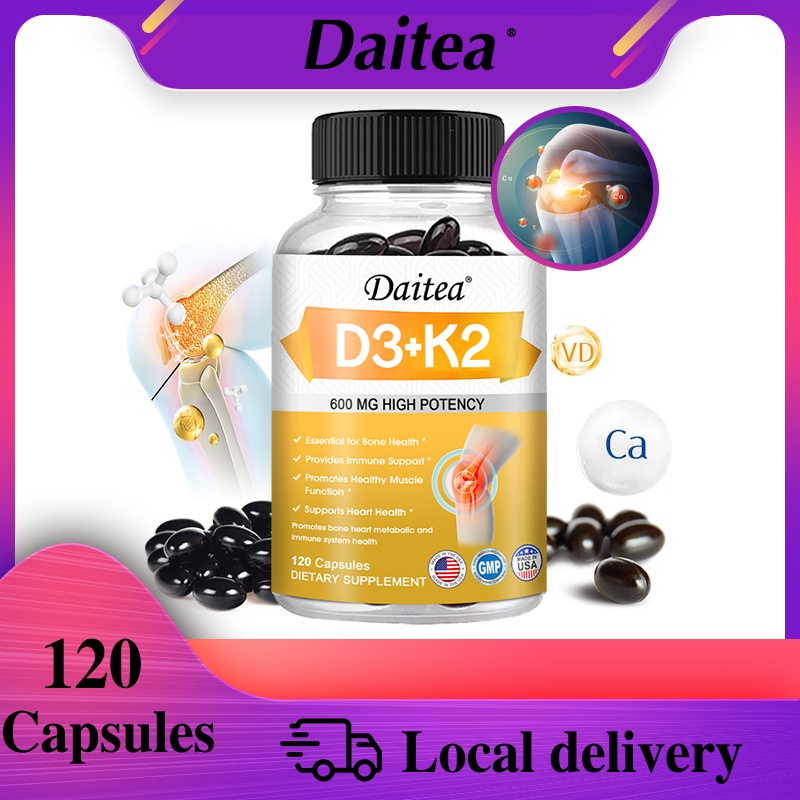 Daitea Vitamin D3 and K2 vitamins for immune support, healthy muscle ...