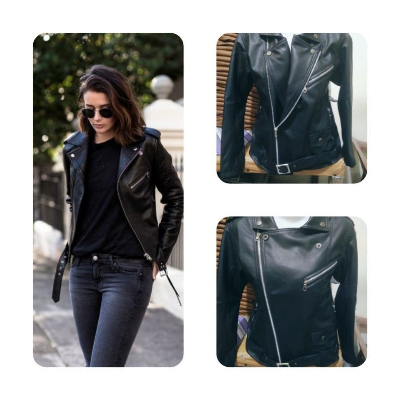 Women's semi Leather Jackets For Waterproof And Wind Resistant ...