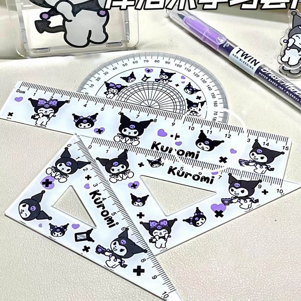 Sanrio Ruler Set Kuromi Cinnamoroll Triangle Plate Four Piece Set ...