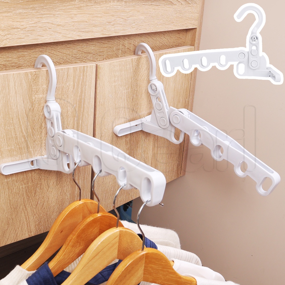 Foldable Clothes Hangers with 5 Holes - for Travel Hotels - Adjustable ...