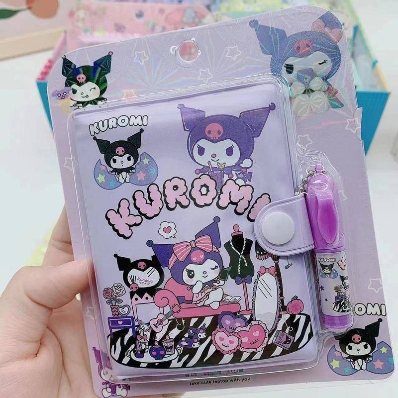 Sanrio Kuromi Notebook With Pen Journal Kpop A7 Cute Lined Notepad ...