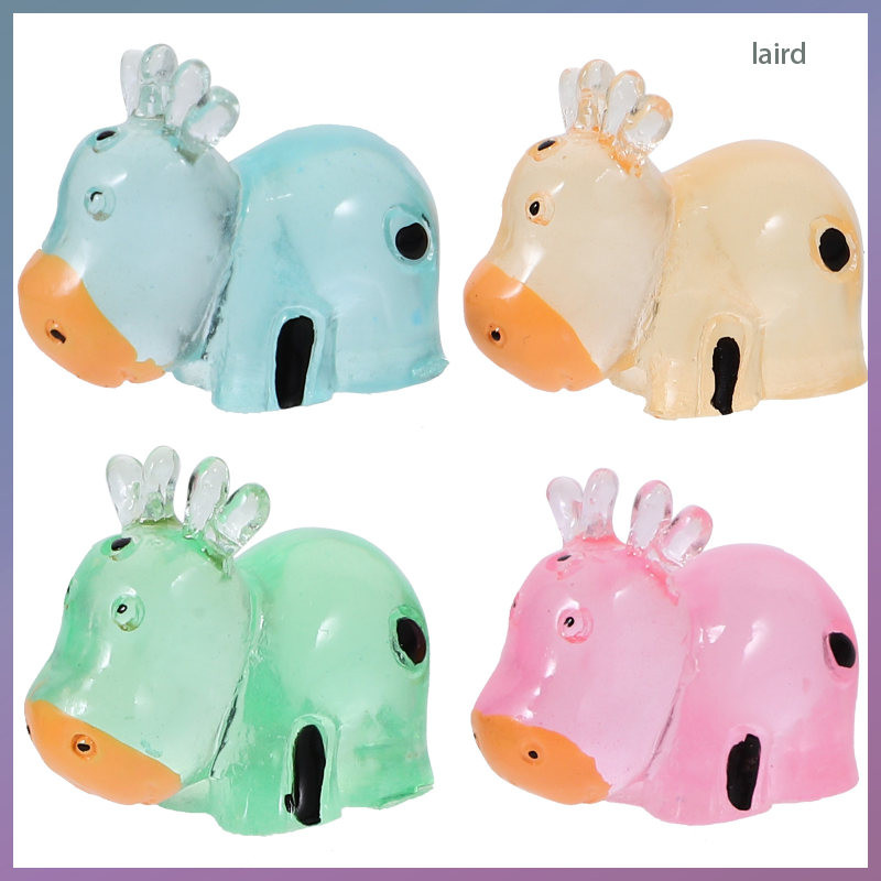 Mini Cow Animal Cake Toppers Glow-in-the-dark Little Fairy Gardens ...