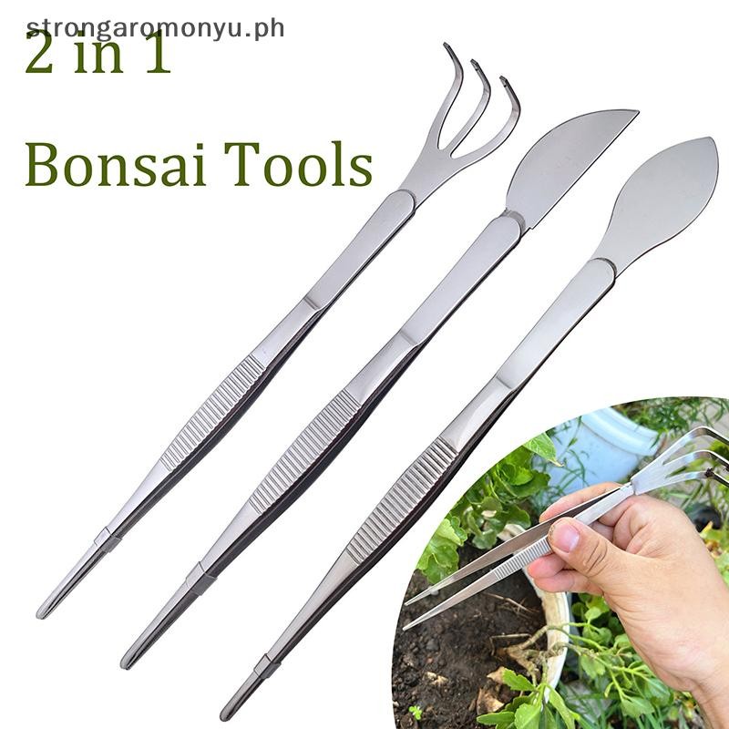 strongaromonyu 2-in-1 304 Stainless Steel Root Rake with Tweezers with ...