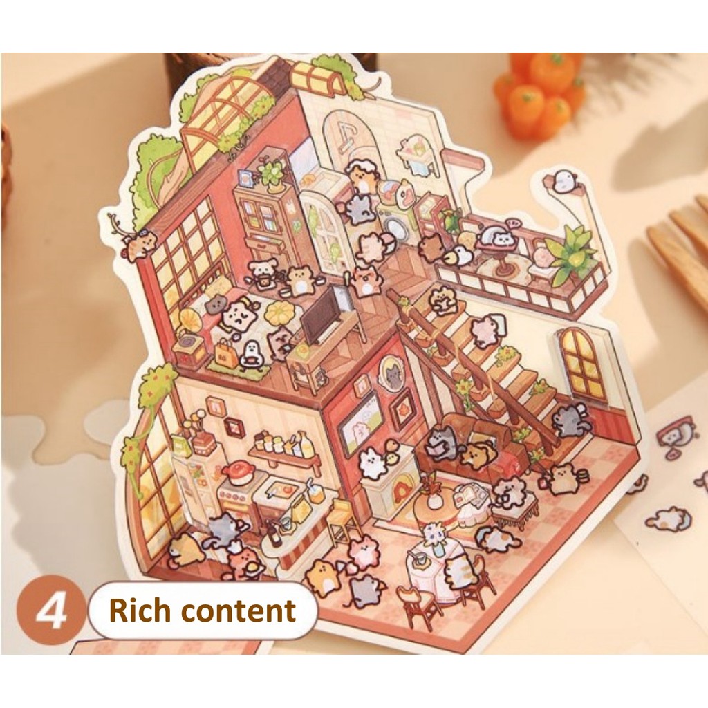 DIY 3D House Stickers, Isometric Stickers, Sticker Therapy, Fun DIY 3D ...