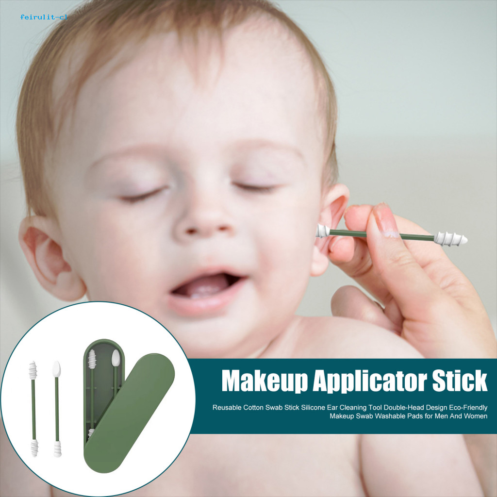 feirulit Reusable Cotton Swab Silicone Swab Stick Reusable Silicone ...