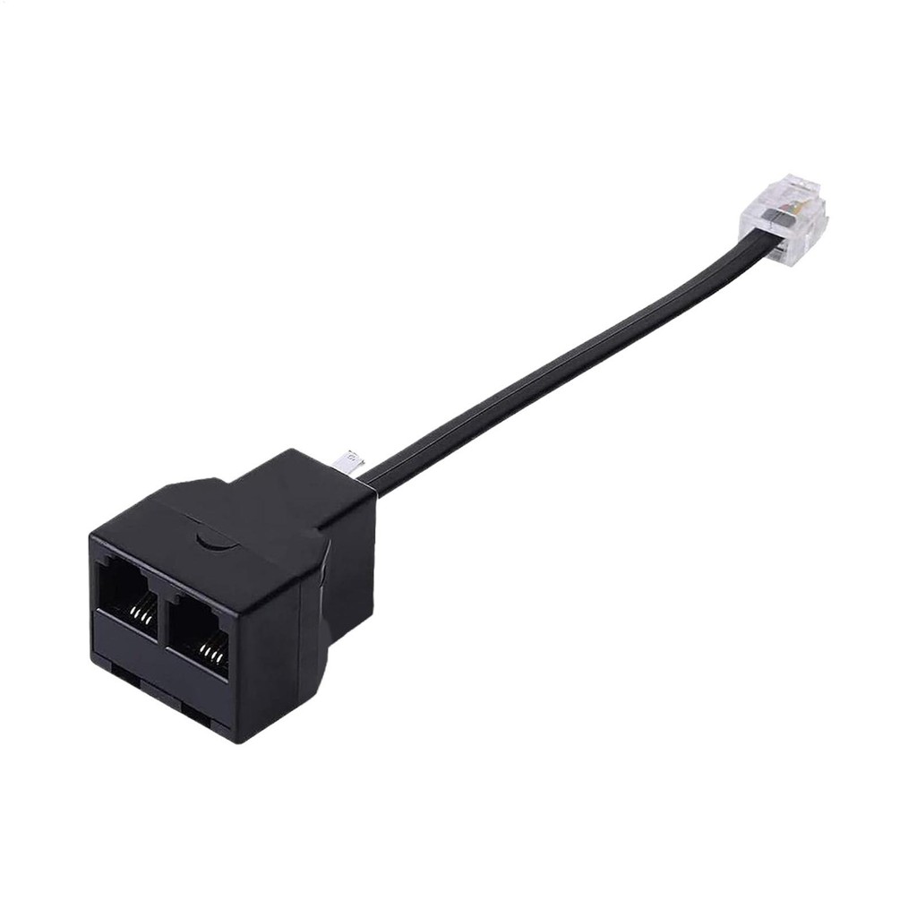 RJ11 Phone Cord Splitter Adapter Two Way Telephone Wires Converter RJ14 ...
