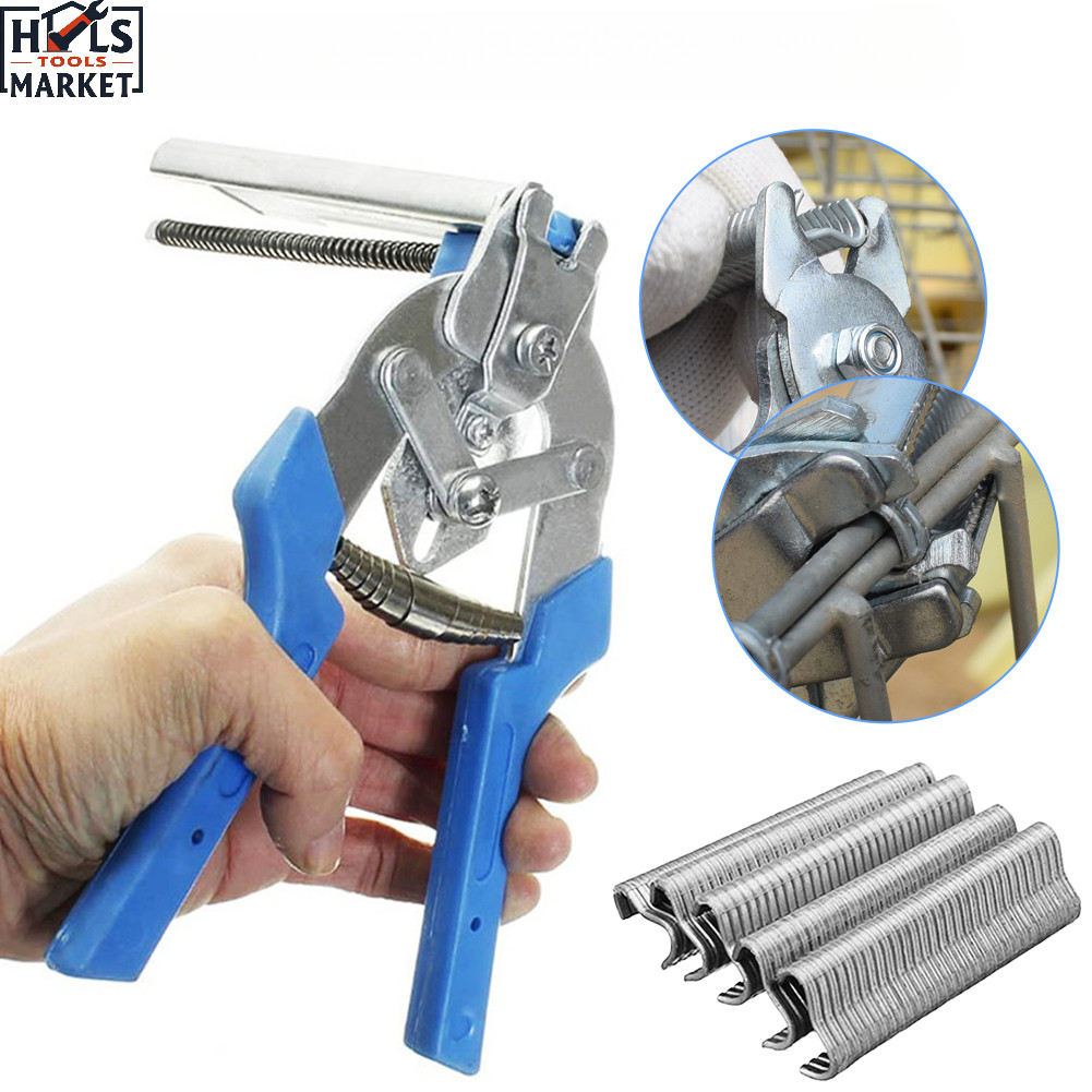 Hog Ring Plier Tool and M Clips Staples Pet Chicken Mesh Cage Wire ...