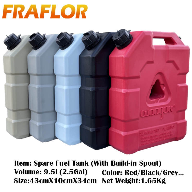 10L Car Motorcycle Jerrycan With Lock Spare Fuel Gas 2 Gallons Water ...