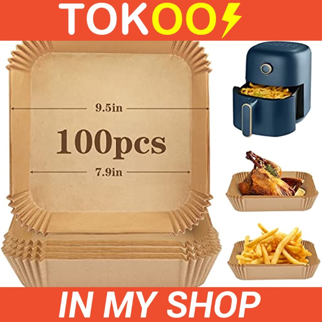 100pcs Square - Air Fryer Paper Square Disposable Baking Papers for Air ...