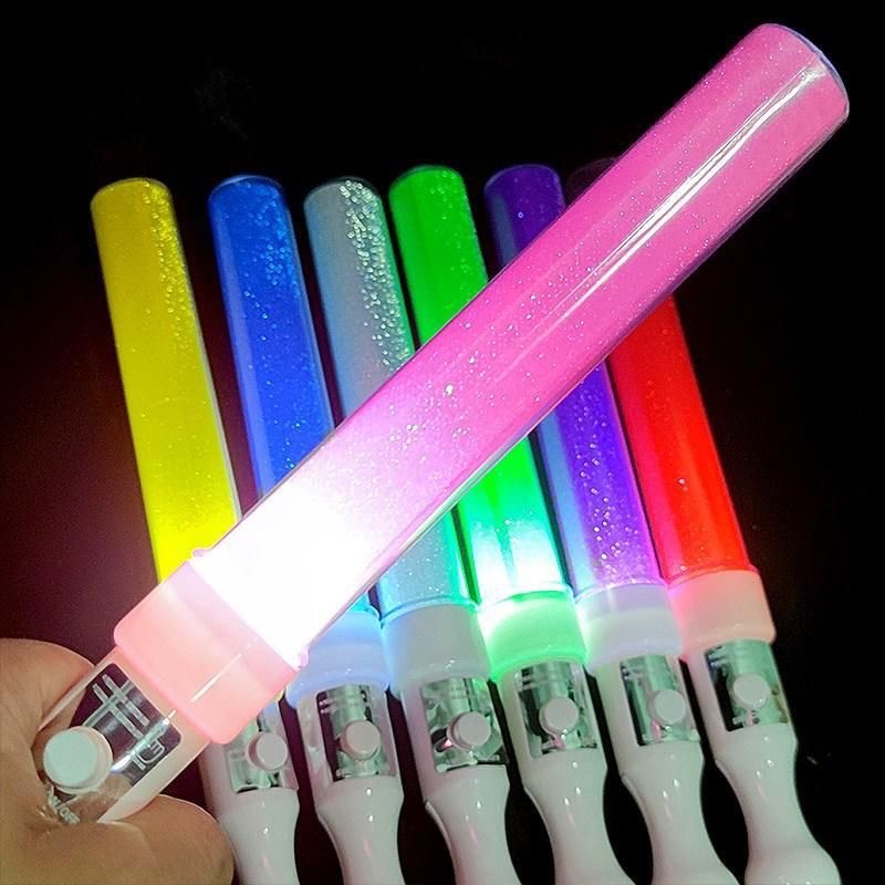 26*2.5cm LED Light Fluorescent Stick Luminous Short Stick Flashing Light Decorations Glow Sticks ...