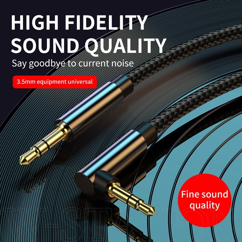 Universal 3.5mm Jack Audio Cable / 90 Degree Elbow Male to Straight ...