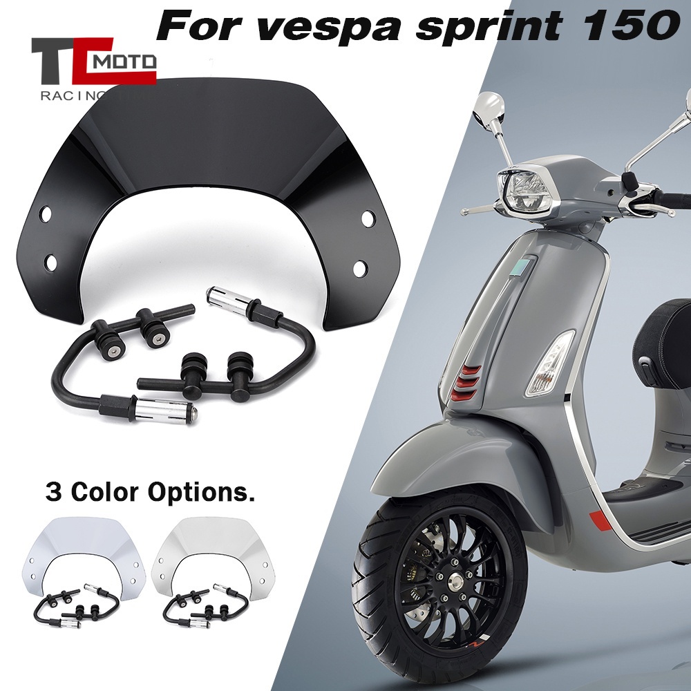Windshield Windscreen Fit for Vespa Sprint 150 2016 2017 2018 2019 2020 ...