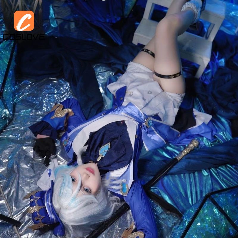 Genshin Impact Furina Cosplay Full Set Clothin Suit for Women Fucalors Long Sleeves God of Water ...
