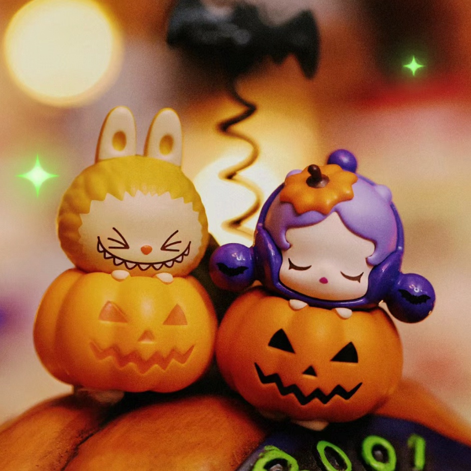 【Genuine】POPMART POP BEAN Halloween Pumpkin Mini SKULLPANDA Dimoo Molly ...